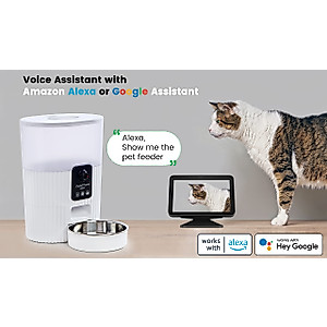 Owlet Home Smart Automatic Pet Feeder with 1080P HD Camera for Cats & Dogs (3.5L), WiFi, Live Video, Auto Night Vision, 2-Way Audio, Works with Alexa & Google Assistant, Motion Alert, No Monthly Fee