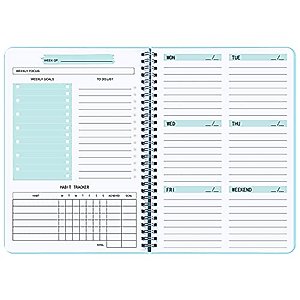Undated Weekly Planner- Weekly Goals Notebook, A5 To Do List Planner with Spiral Binding, Weekly Goal Planner, 5.7 x 8.0 inches