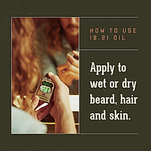 18.21 Man Made OIL - Beard, Hair & Skin - Spiced Vanilla, 2 oz (Pack of 1)