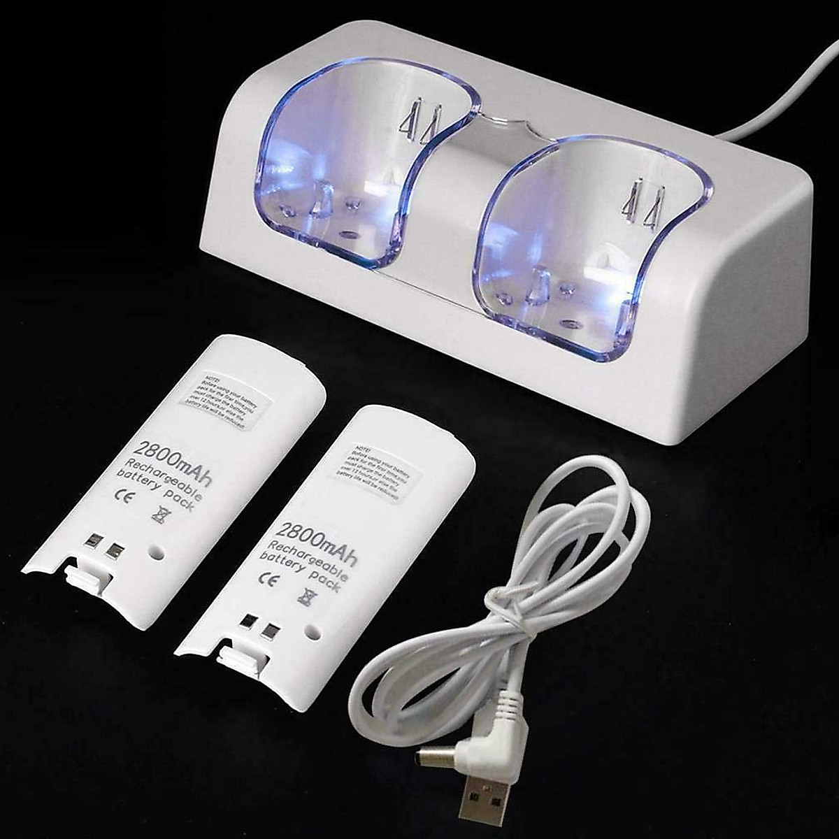 MAYOGA Dock Station for Wii Remote Dual Charging Rechargeable LED Light Indicator