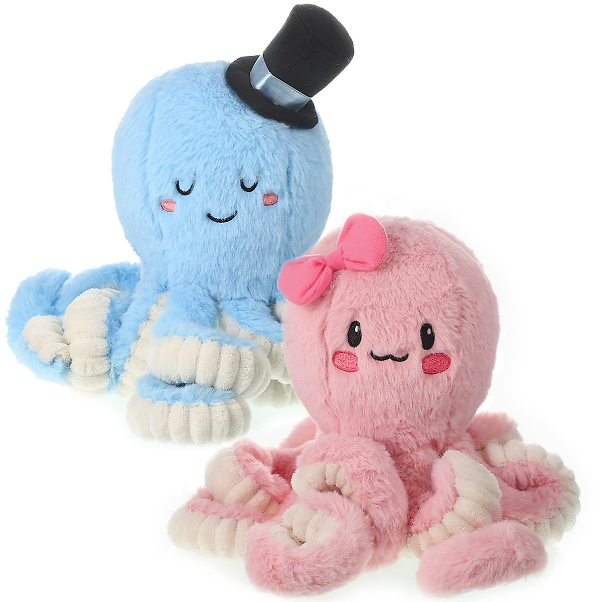 2 Pcs Octopus Stuffed Animals 16 Inches Cute Summer Plush Doll Play Toy Octopus Animal Soft Toy Marine Doll for Gender Reveal Party Teens Adults Birthday Holiday Presents