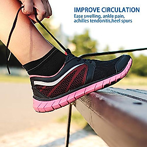 PAPLUS Plantar Fasciitis Socks for Men Women, Foot Compression Socks with Arch Support - Compression Foot Sleeve for Aching Feet & Heel Pain Relief - Better than Night Splint, Black M