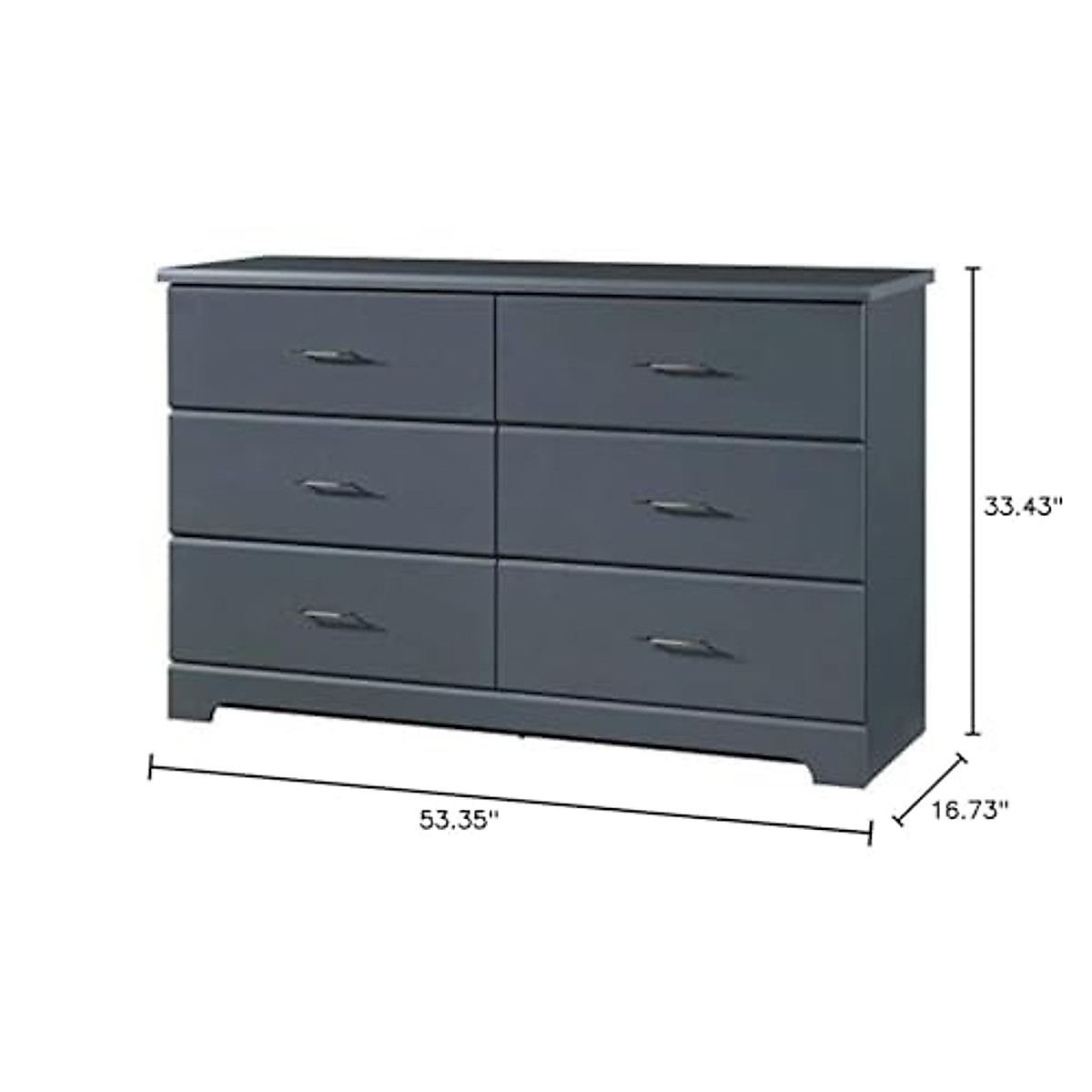 Storkcraft Brookside 6 Drawer Double Dresser (Gray) – GREENGUARD Gold Certified, Dresser For Nursery, 6 Drawer Dresser, Kids Dresser, Nursery Dresser Drawer Organizer, Chest of Drawers