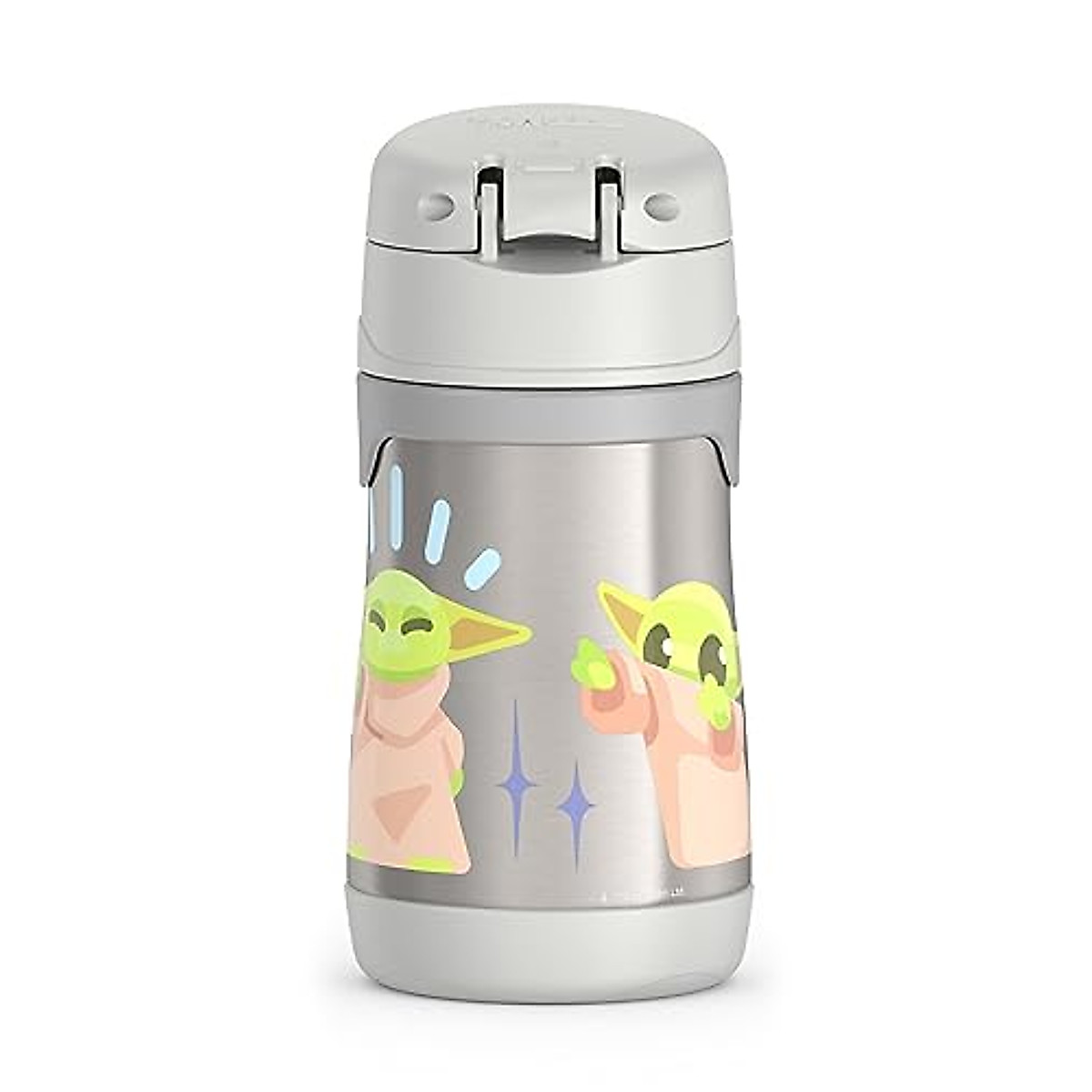 THERMOS Vacuum Insulated Stainless Steel 10oz Straw Bottle, THE MANDALORIAN