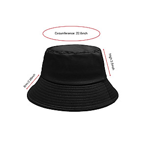NPJY Reversible Bucket Hat for Women Men Cotton Summer Sun Beach Fishing Cap Black/Red