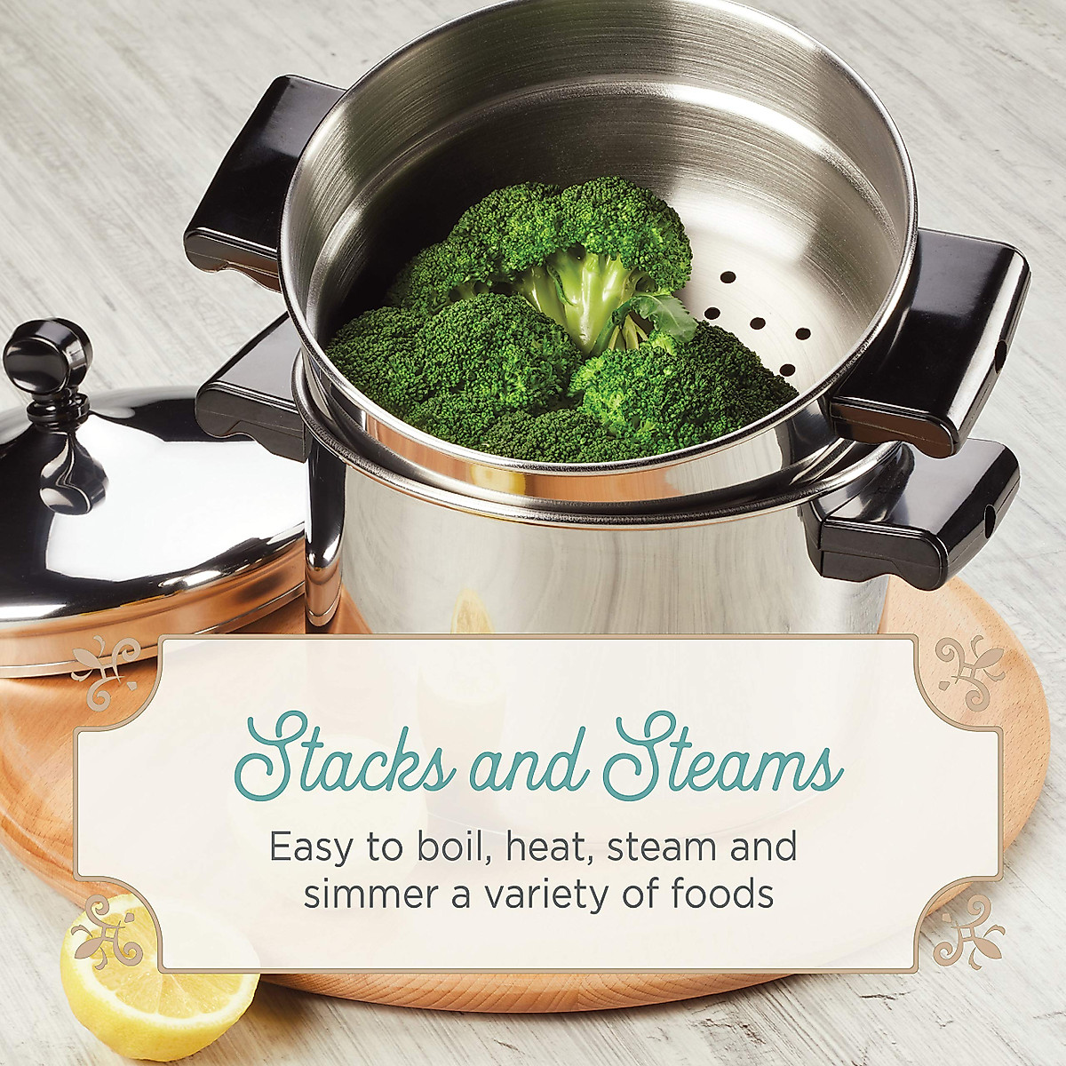 Farberware Classic Stainless Steel Double Boiler & Sauce Pan with Lids (2 Quart, 1 Quart)