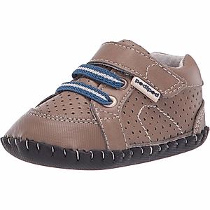 pediped Baby-Boys Sneaker Crib Shoe, Taupe, 2.5-3.5 M US