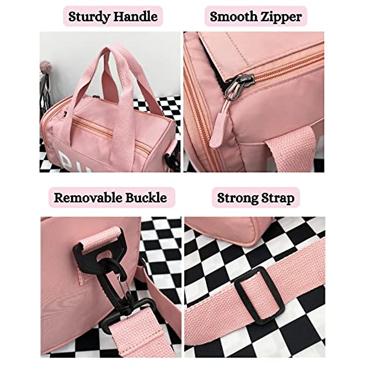 Aesthetic Mini Crossbody Bag, Cute Duffle Bag with Handle, Travel Tote for Short Trips