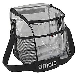 Amaro Delux 0.5mm Clear Lunch Bag for Adult V2 With Removable insert - Black Trim(XL)