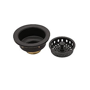 Westbrass A2145-62 3-1/2" Post Style Large Kitchen Sink Basket Strainer, Matte Black