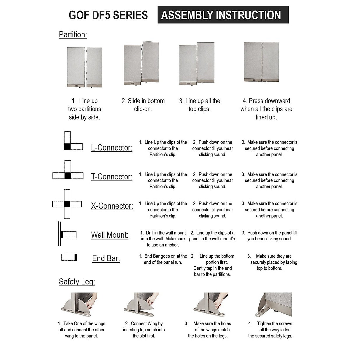 GOF 4Ft Single Office Partition, Large Fabric Room Divider Panel, Custom Built Workstation (48" w x 48" h)