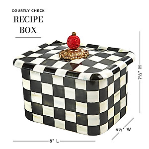 MACKENZIE-CHILDS Royal Check Enamel Recipe Box, Cute Recipe-Card Box