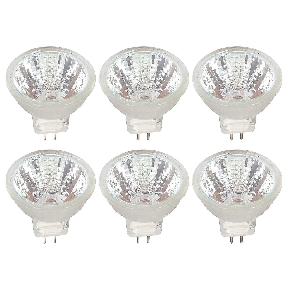 Simba Lighting 10 Watt 12 Volt MR11 Halogen Spotlight Bulbs (6 Pack) 2-Pin 110lm 30° Beam Angle for Accent, Track Light, and Fiber Optics, GU4 Bi-Pin Base, Glass Cover, Warm White 2700K Dimmable