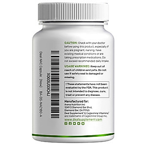 Deal Supplement NAC Supplement (N-Acetyl Cysteine) 1,000mg Per Serving with Reduced Glutathione, 240 Capsules – Antioxidant Support for Immune Health, Lung, & Liver Function