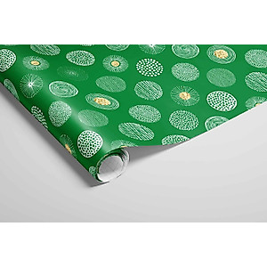 WOPARTY Green Wrapping Paper Roll - with Cut Lines for Birthday, Holiday, Wedding, Baby Shower Party DIY Pack - 3 Rolls - 17 in X 120 in Per Roll