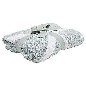 Barefoot Dreams CozyChic Starfish Blanket, Seafoam Green/White