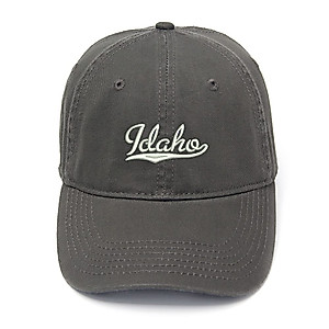 Men's Baseball Caps Idaho - ID Embroidered Dad Hat Washed Cotton Hat (Grey,7 3/8)