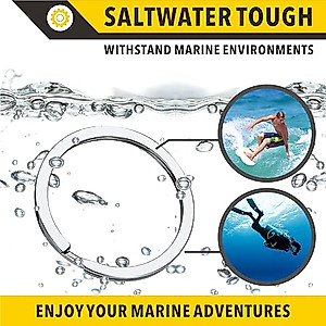 GABOX 12 Pcs Medical-Grade 316L Stainless Steel Key Rings, Ideal for Marine Enthusiasts Pet Accessories Dog Tag Home Car Keys DIY Craft Attachment (316LSS 25mm/30mm/35mm each 4pcs)