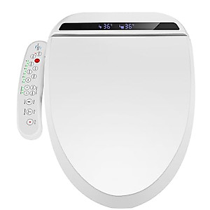 YOURLITE Bidet Toilet Seat Electric Warm Water Bidet with Warm Air Drying, Heated Seat Bidet with Self-cleaning Nozzle Temperature Adjustable White Toilet Seat