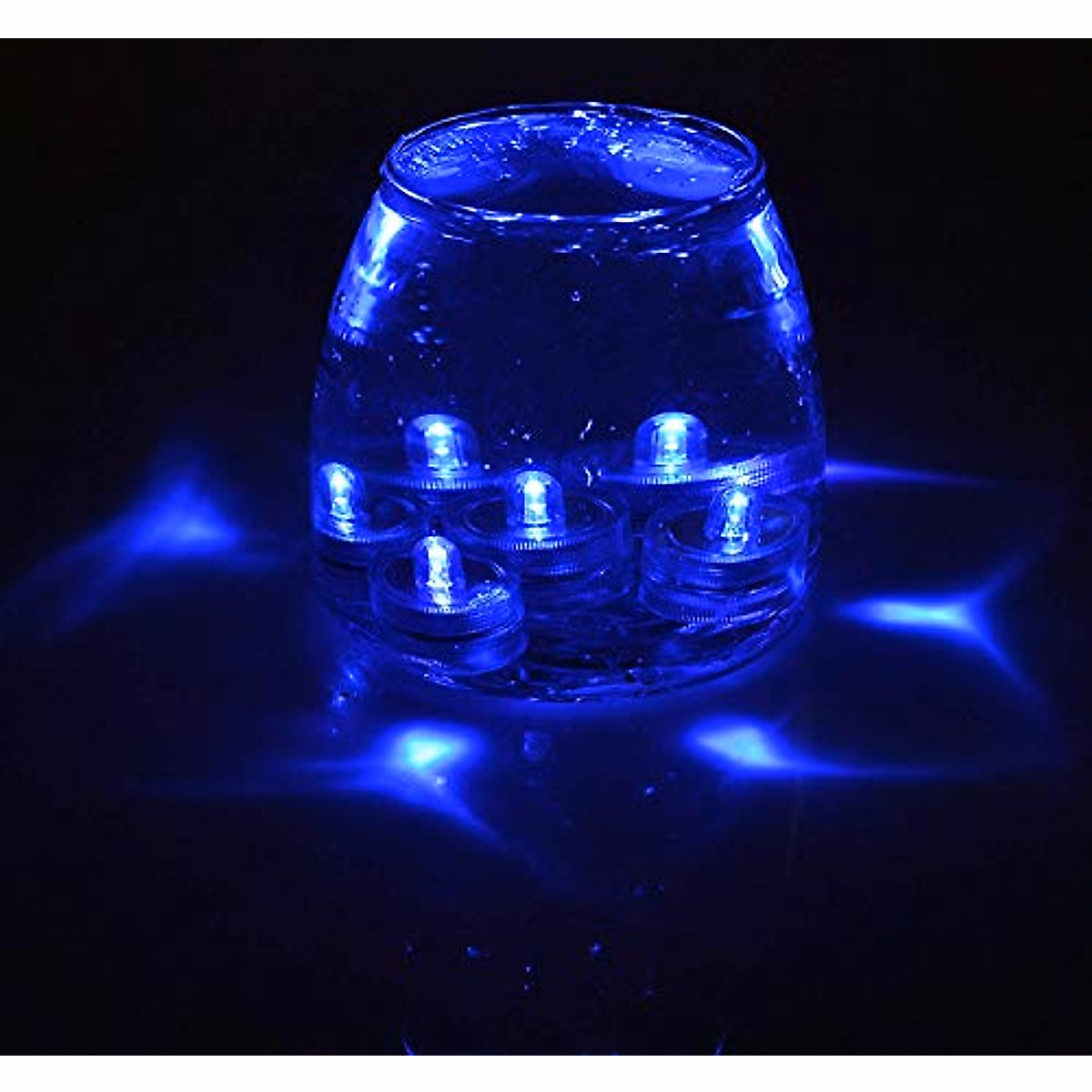 SAMYO Set of 12 Waterproof Wedding Submersible Battery LED Tea Lights Underwater Sub Lights- Wedding Centerpieces Party Decorate (Blue)