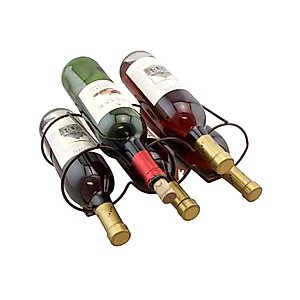 Stackable Table Top Wine Rack Bottle Holder (Bronze)