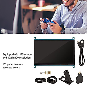 Septpenta for Raspi 7 Inch Screen, 1024X600 Resolution,178 Degree Viewing Angle, Copy Extension and Second Screen Mode 3 Application Mode, HD Multimedia Interface for Raspi 4/3/2/1/BB