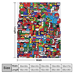 Woidxzxza Countryball Polandball World Map Throw Blanket Fuzzy Plush Fleece Blankets Soft Cozy Microfiber Flannel Blanket for Couch Sofa Bed Decor Travel Outdoor Gifts 60''X50''