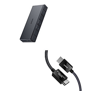 Anker 568 USB-C Docking Station (11-in-1, USB4), Up to 100W Charging for Laptop, 40Gbps Data Transfer, Etherne & 8K@60Hz HDMI Cable, Ultra High Speed 4K@120Hz 48Gbps 6.6 ft Ultra HD HDMI to HDMI Cord