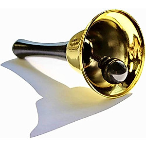 ifavor123 Gold Steel Hand Bell for Wedding Events Decoration, Call Bell, Alarm, Jingles (1 Pc. Gold Bell)