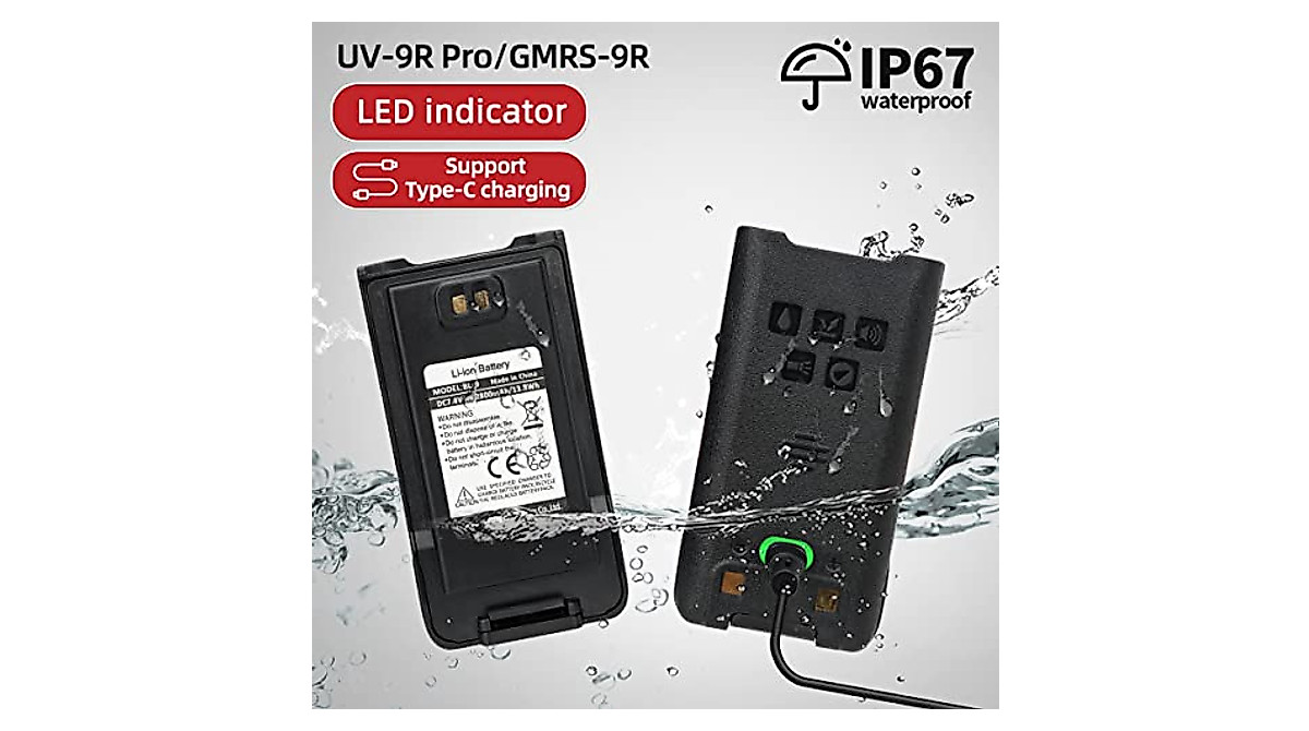 Baofeng UV-9R 2800mAh Battery - Type-C Compatible