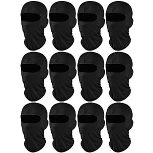 12 Pieces Sun Protection Balaclava Full Face Cover Sun UV Protection Face Protective Cover for Outdoor Sports (Black,Classic Style)