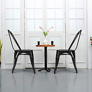 COSTWAY Metal Bar stools Set of 4, with Removable Back, Cafe Side Chairs with Rubber Feet, Stylish and Modern Chairs, for Kitchen, Dining Rooms, and Side Bar