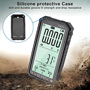 BlumWay 4.7 Inch LCD Digital Multimeter TRMS 6000 Counts Voltmeter Auto-Ranging Fast Measures Voltage Current Amp Resistance Diodes Continuity Duty-Cycle Capacitance Temperature for Automotive