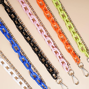 YERTTER Cute Color Acrylic Layered Jeans Pants Chains Hip Hop Trousers Chain Colorful Acrylic Gothic Rock Jean Pant Chain Waist Link Chain for Women Men Egirls (Blue)