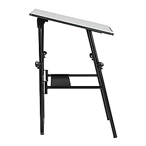 SD Studio Designs Ultima, Foldable Crafting Desk Top Angle and Height Adjustable Drafting Table, 42" W X 30" D, Black/White