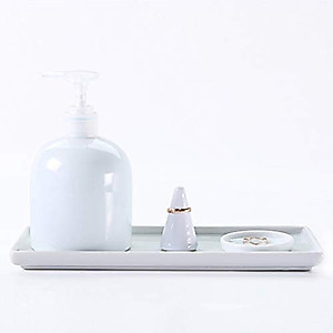 TOPBATHY 2 Pcs Kitchen Dresser Bathroom Vanity Tray Ceramic Bathroom Tray Plate Jewelry Holder for Hand Towel