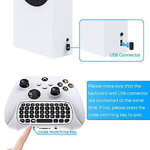 Keyboard for Xbox Series X/S, One/One X/S, Elite one/2 Controller, Wireless Chatpad Gaming Keypad with USB Receiver and Speaker, 3.5mm Audio Jack Accessories for Xbox (Controller Not Included), White