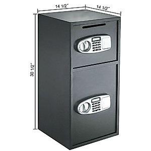 Digital Double Door Gun Safe Depository Drop Box Gun Safes Cash Office Security Lock by Empire Discount