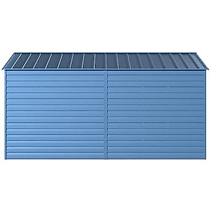 Arrow Shed Select 10' x 14' Outdoor Lockable Steel Storage Shed Building, Blue Grey