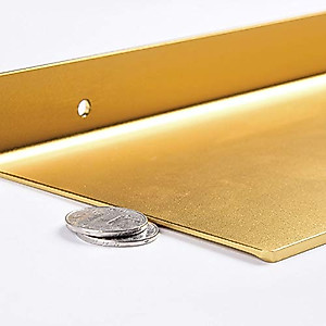 JYL HOME Modern Floating Shelf Wall Mounted Heavy Duty for Living Room Bedroom Bathroom, 12 Inch, Gold, 2 Pack