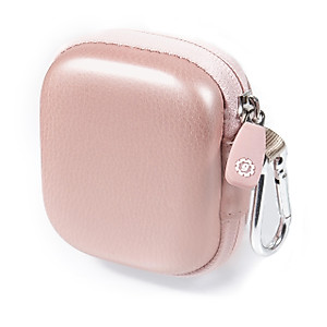 WGear Credit Card Reader Case for Square Contactless and Chip Reader, USB Cables and Small Accessories, Mesh Pocket, Secure Elastic Strap, Easy to go Carabiner (Rose Gold)