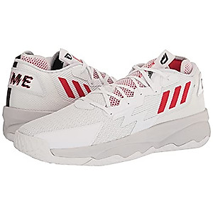 adidas Unisex Dame 8 Basketball Shoe, White/Vivid Red/Core Black, 4.5 US Men
