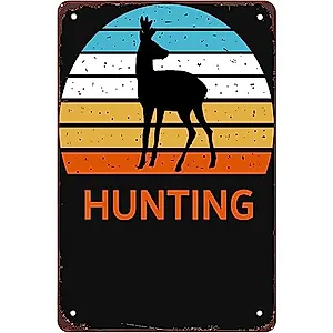 New Vintage Metal Tin Sign Deer Venison Antler Forest Nature Deer Design Bar Garden Man Cave Bathroom Yard Kitchen Christmas Halloween Girlfriend Boyfriend 8" X 12"