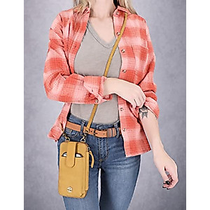 Timberland womens Wallet RFID Leather Crossbody Phone Bag, Wheat (Nubuck), One Size US