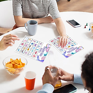 Ziyouza Mermaid Bingo - Birthday Party Games, 24 Players Bingo Games for Mermaid Theme Birthday Party Family Party Outdoor Trip Activity -02