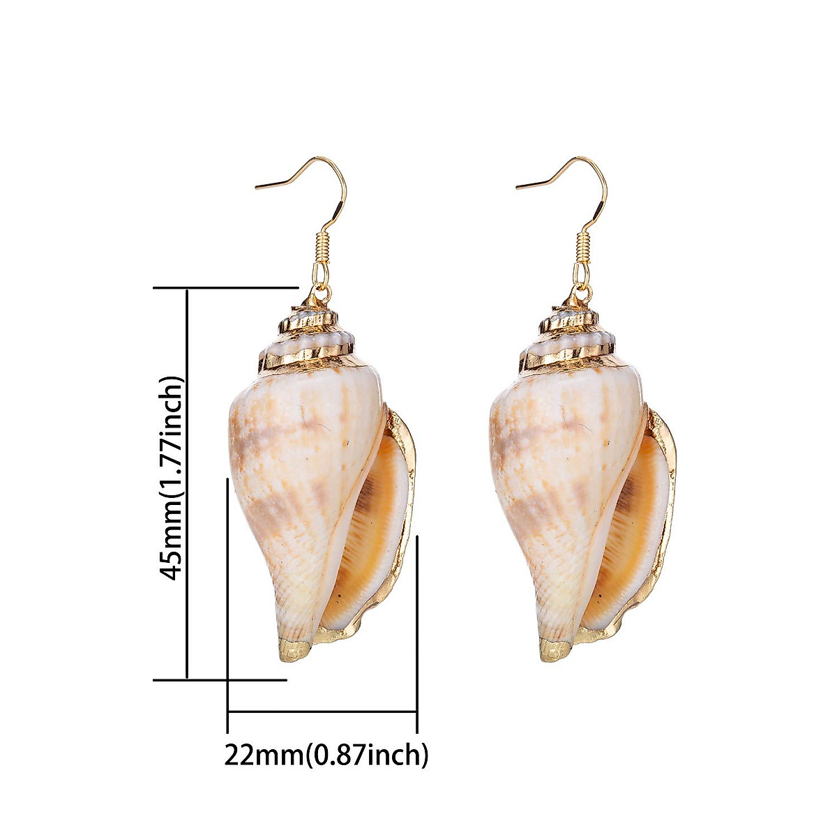 lureme Beach Jewelry Casual Seashell Conch Drop Dangle Earrings for Women(er006199-2) Color B