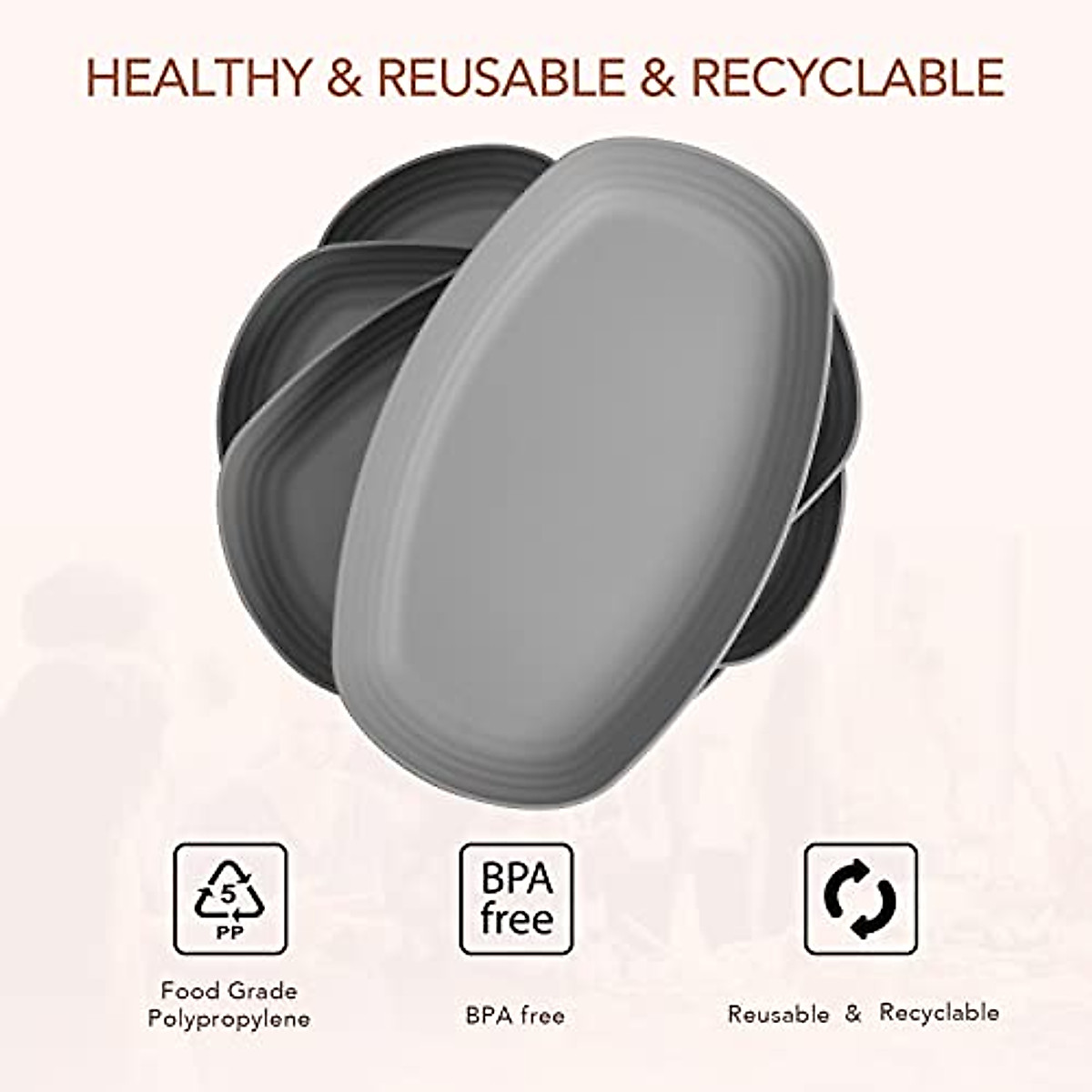 Greenandlife Lightweight Wheat Straw Plates - 4 Pack 11.5inch Unbreakable Dinner Plates, Dishwasher & Microwave Safe, BPA free, for Kids, Children, Toddler & Adult(X-Large)