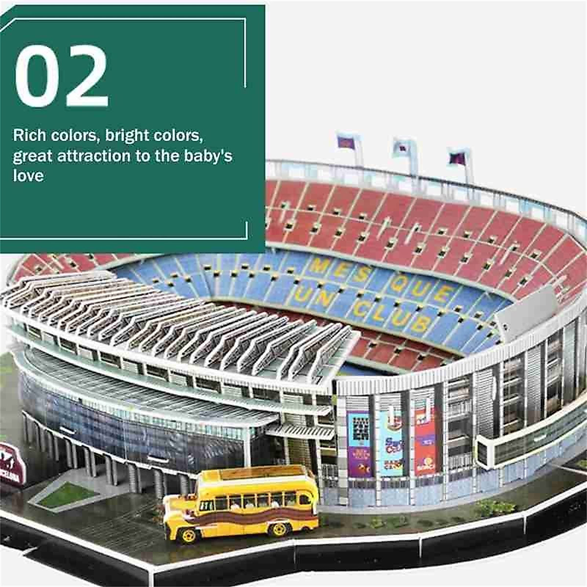 AOOF Mini Football Field Model Building Block Set, Suitable for Children's Birthday Gifts, Cultivates Interest in Football (3D Camp NOU Stadium)