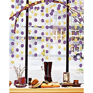 Graduation Party Decorations Purple Gold 2024/Purple Gold Graduation Decorations/Purple Gold Birthday Party Decorations Purple Paper Garlands for Eid Mubarak Decorations/Bridal Shower