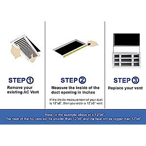 BUILDMART - 8x4 Modern AC Vent Cover - Decorative White Air Vent - Standard Linear Slot Diffuser - Register Grille for Ceiling, Walls & Floors - Texas Buildmart